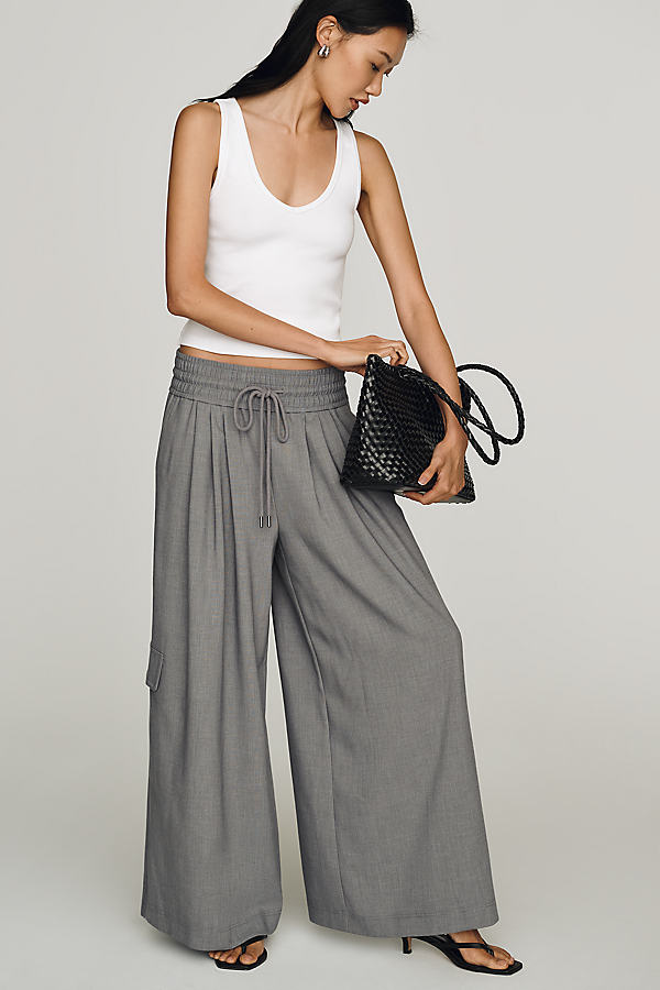 MAEVE Maeve Wide-Leg Trousers with Cargo Pockets